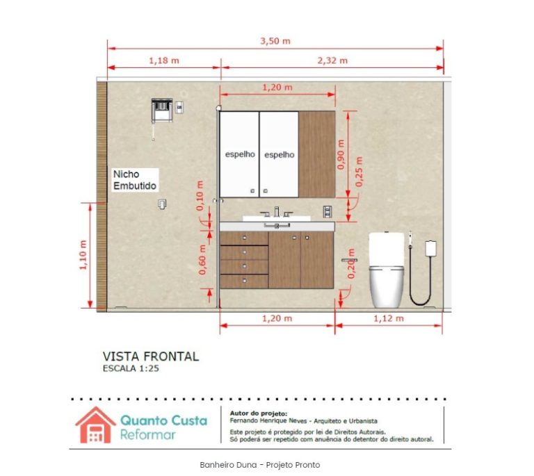 Projetos de Banheiro Pequeno: layout e medidas